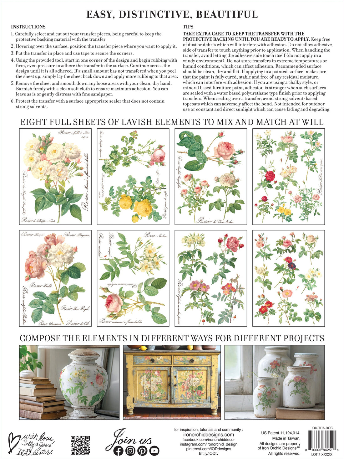 Rose Botanical IOD Transfer 12x16 Pad™ – IOD Public